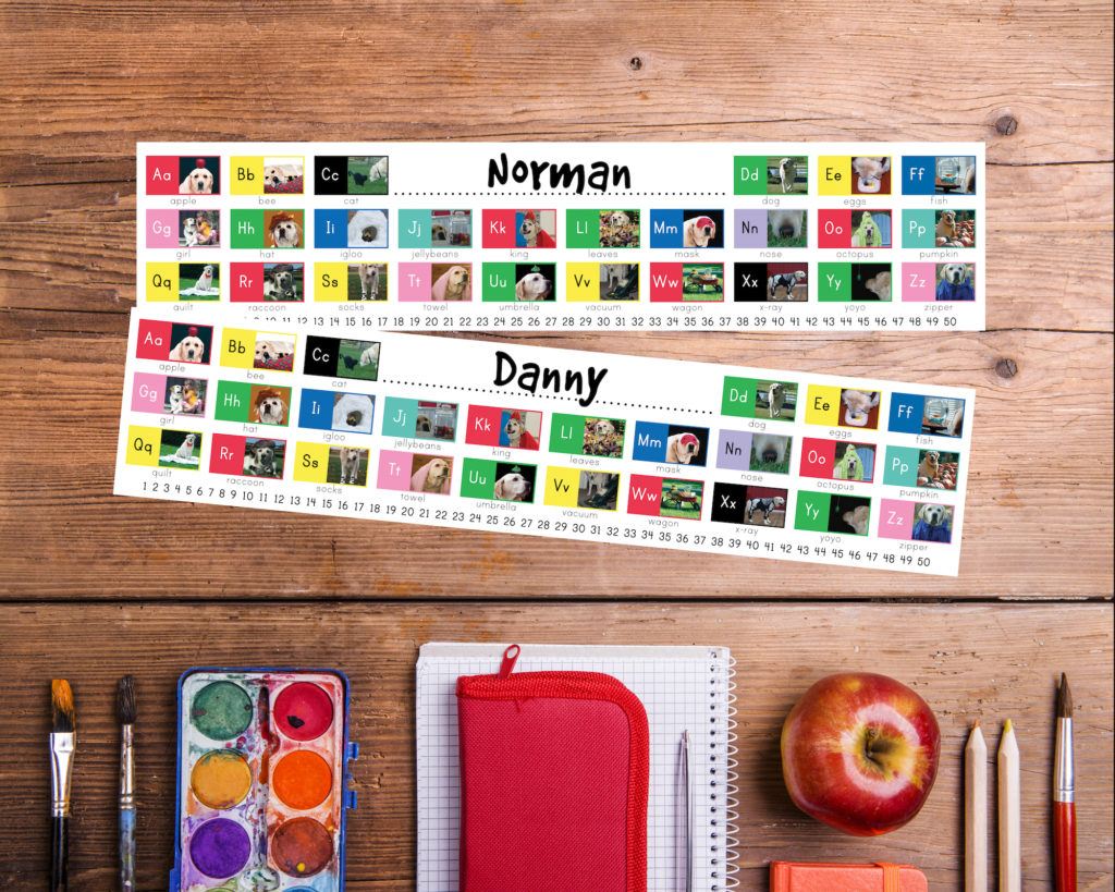 Children will love practicing the alphabet with funny pictures of Danny.