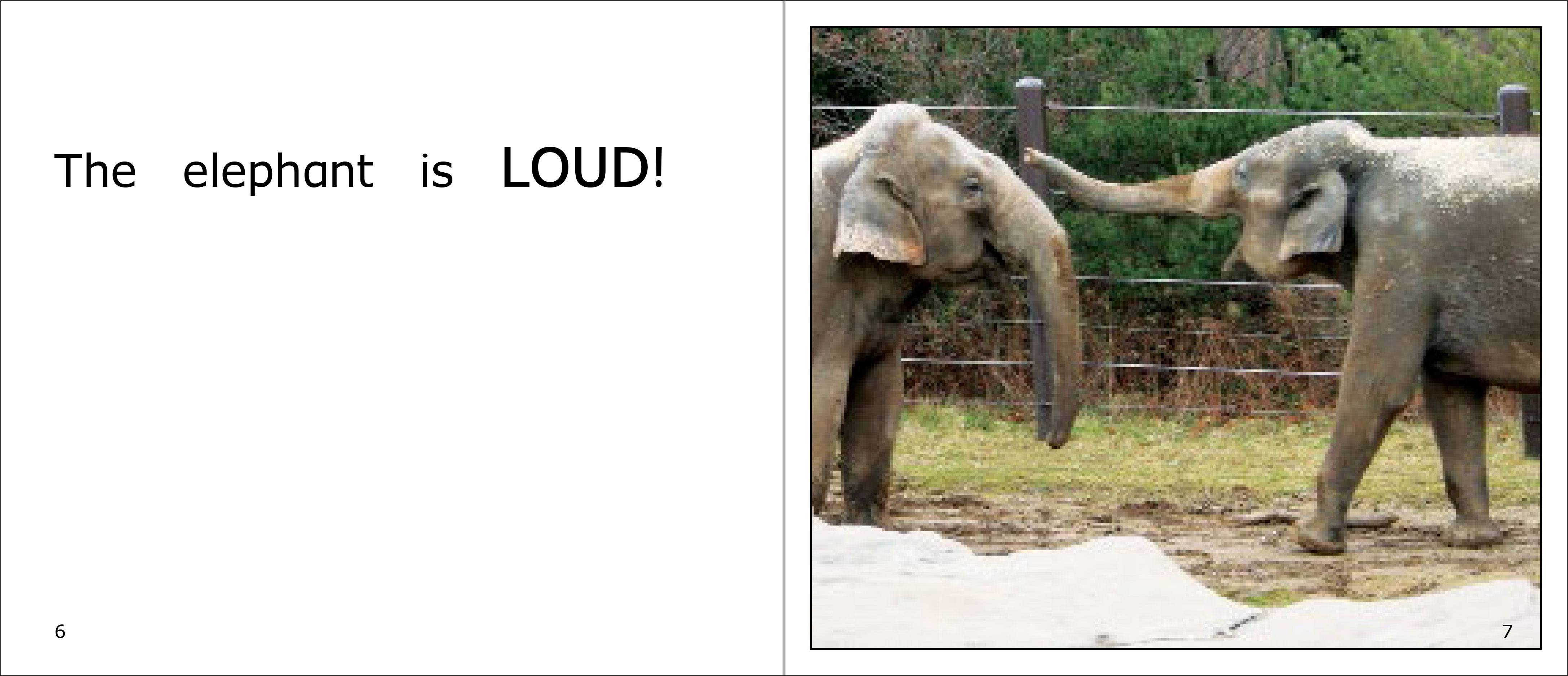 In Loud and Quiet at the Zoo, some animals at the zoo make loud noises ...