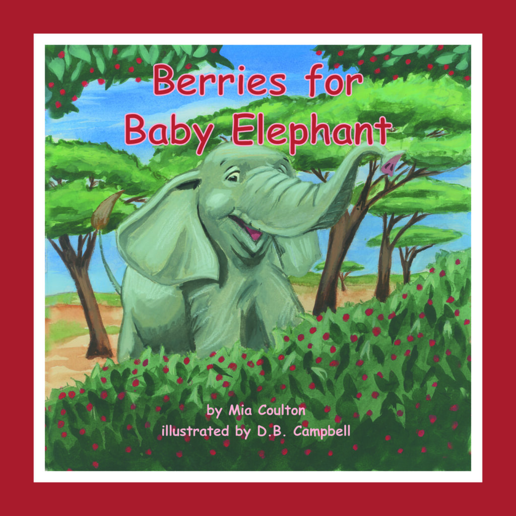 Mother Elephant helps get berries for Baby Elephant.